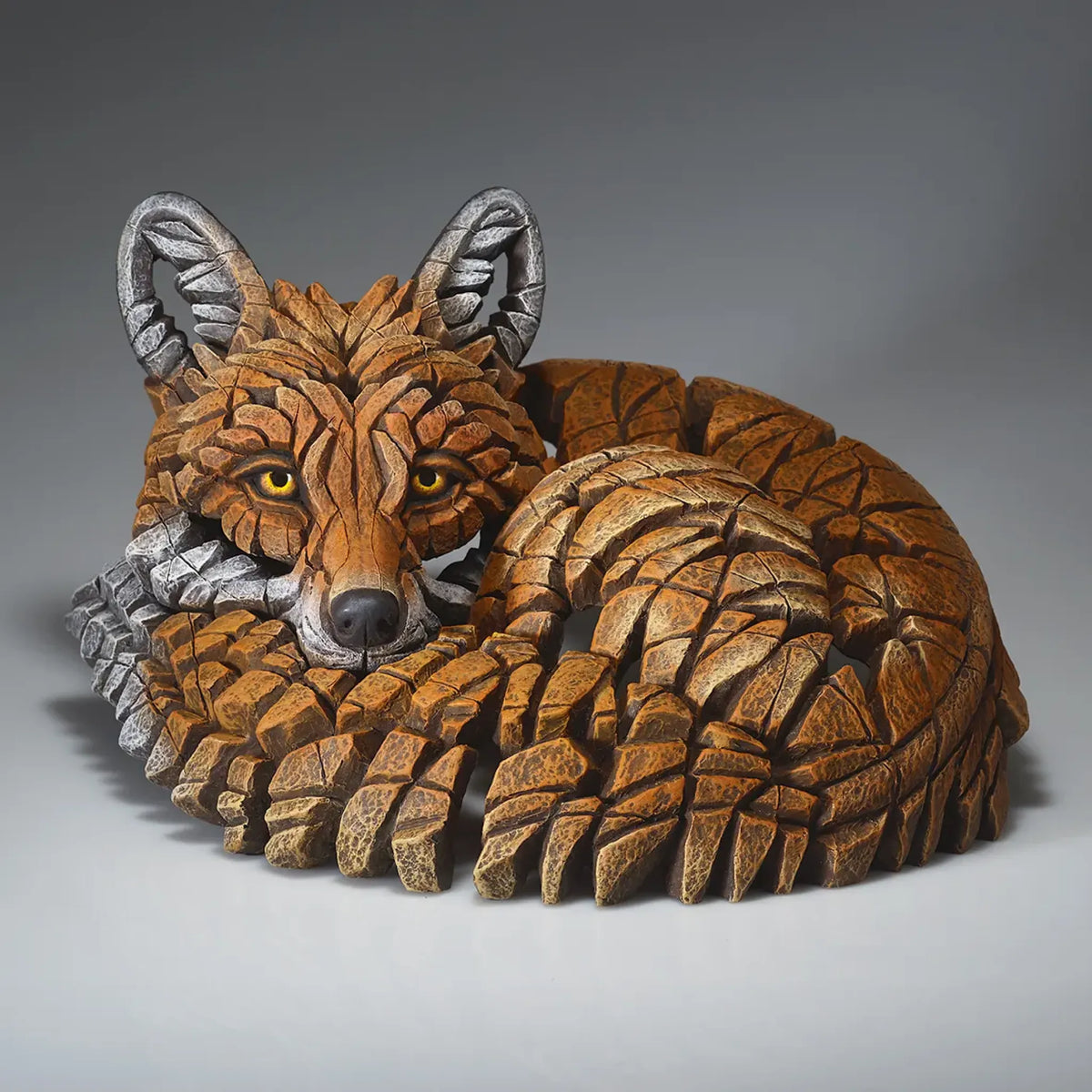 Edge Sculpture Curled Up Red Fox — Newbank Garden Centre