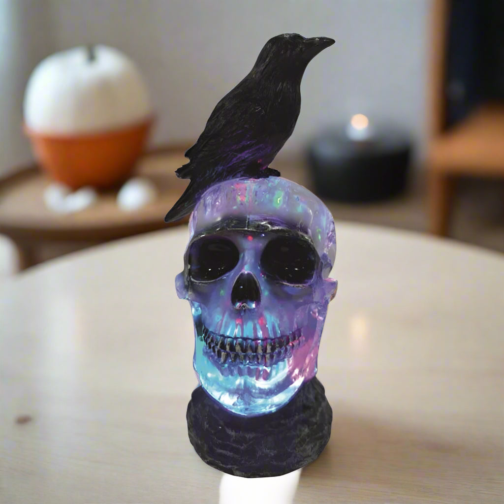 LED Skull Water Spinner 23.5cm — Newbank Garden Centre