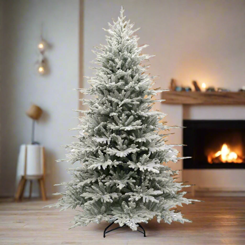 Puleo Arcadia Pine 7ft Flocked Artificial Christmas Tree — Newbank ...