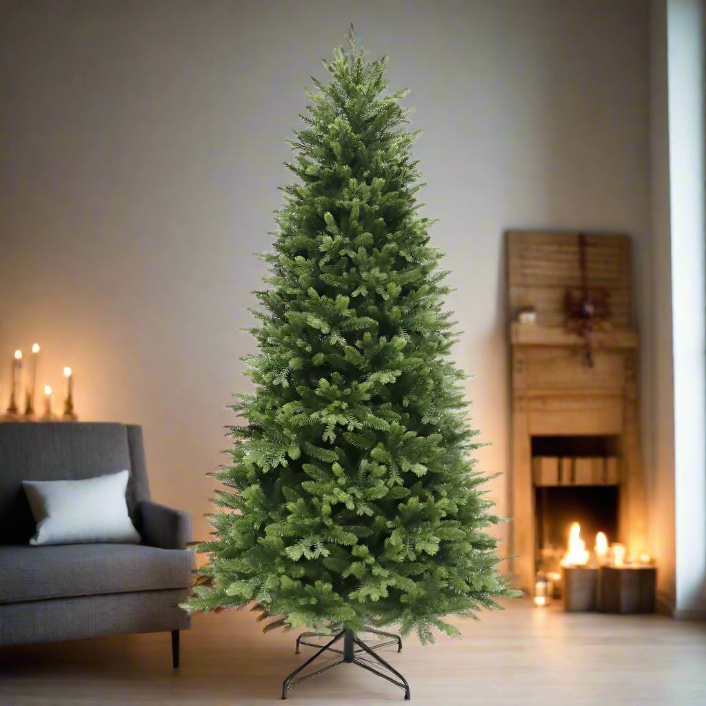 Puleo Belmont Green Slim Artificial Christmas Tree — Newbank Garden Centre