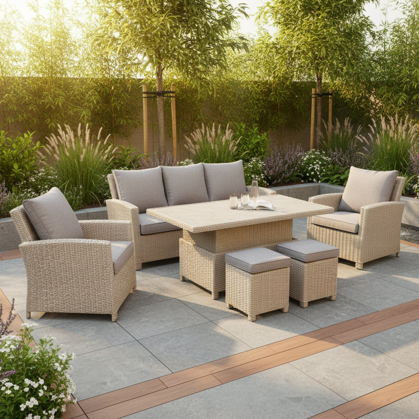 Supremo Oatmeal Cassano Deluxe Lounge Dining With Adjustable Table ...