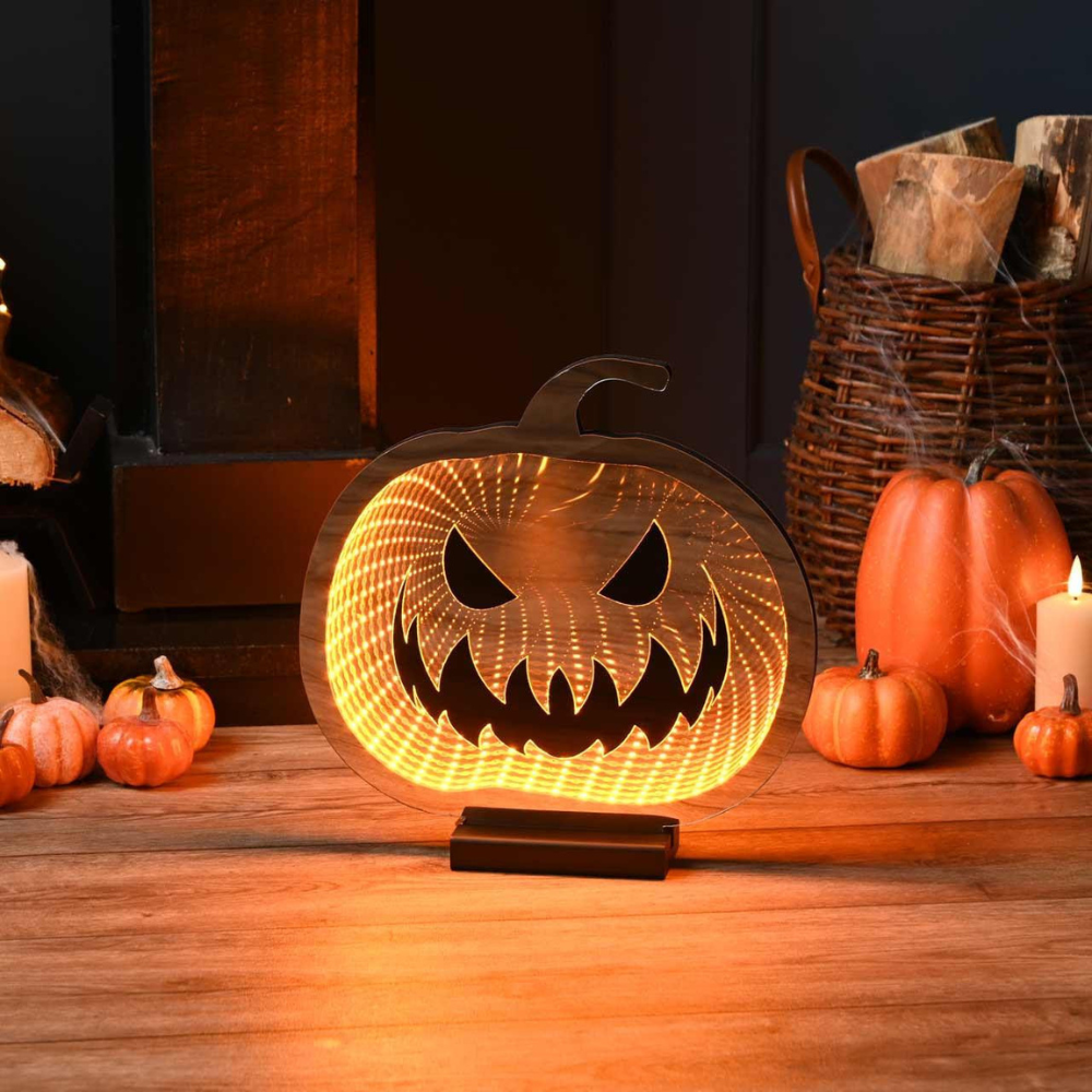 Festive Halloween Pumpkin Infinity Light — Newbank Garden Centre