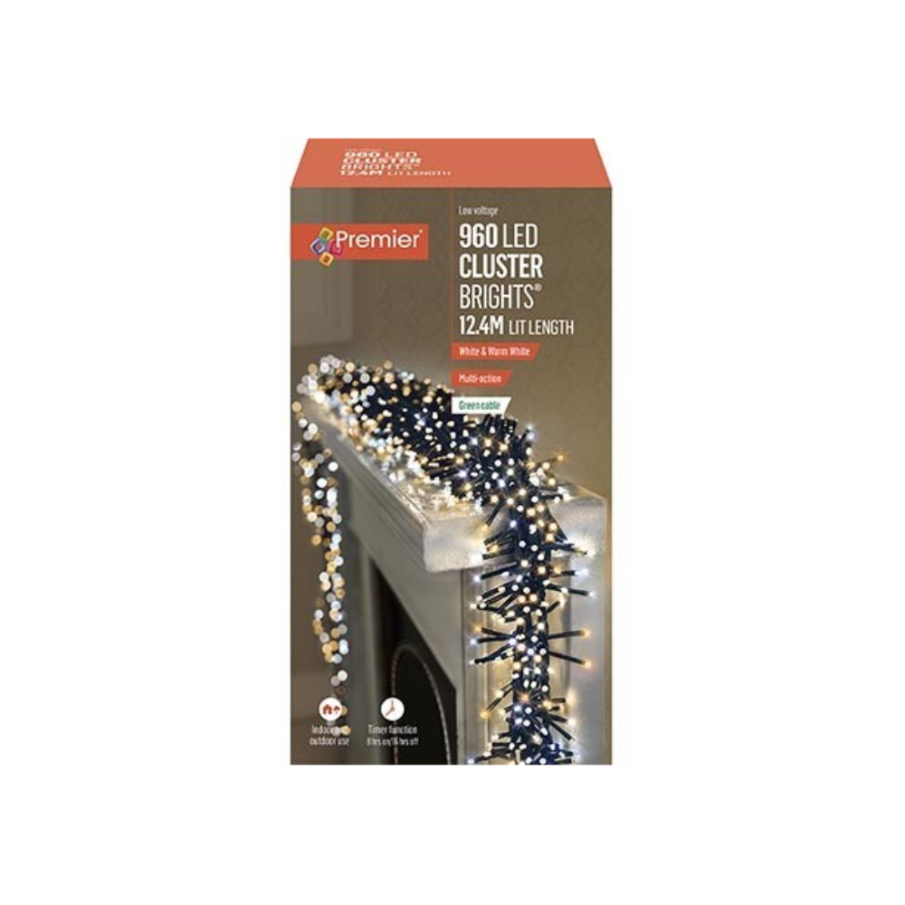 Premier LED Cluster Lights White/Warm White Mix — Newbank Garden Centre