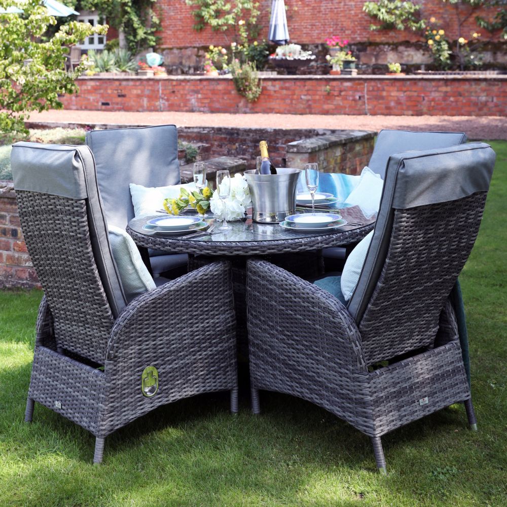 Supremo Tivoli 4 Seat Reclining Set - Dark Grey | Newbank Garden Centre